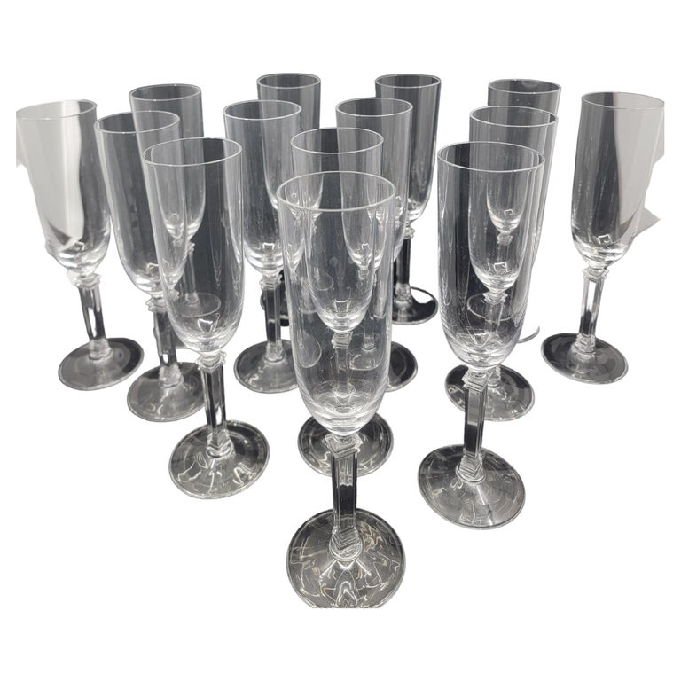 Tiffany Hampton Crystal Champagne Flutes For Sale at 1stDibs