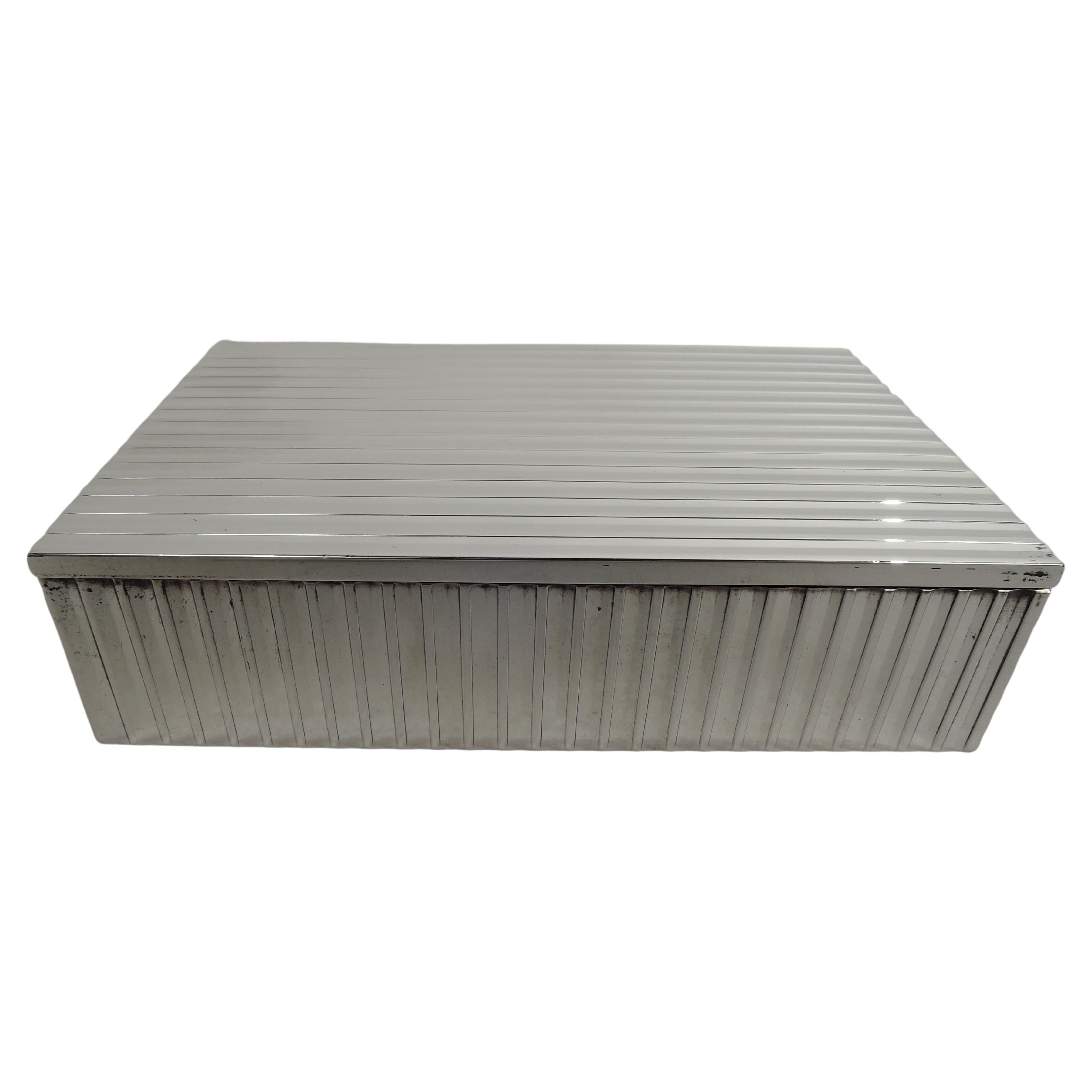 Antique Tiffany Art Nouveau Sterling Silver Powder Box For Sale at 1stDibs