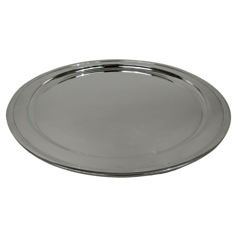 Tiffany Large and Modern Sterling Silver Round 15-Inch Serving Tray For ...