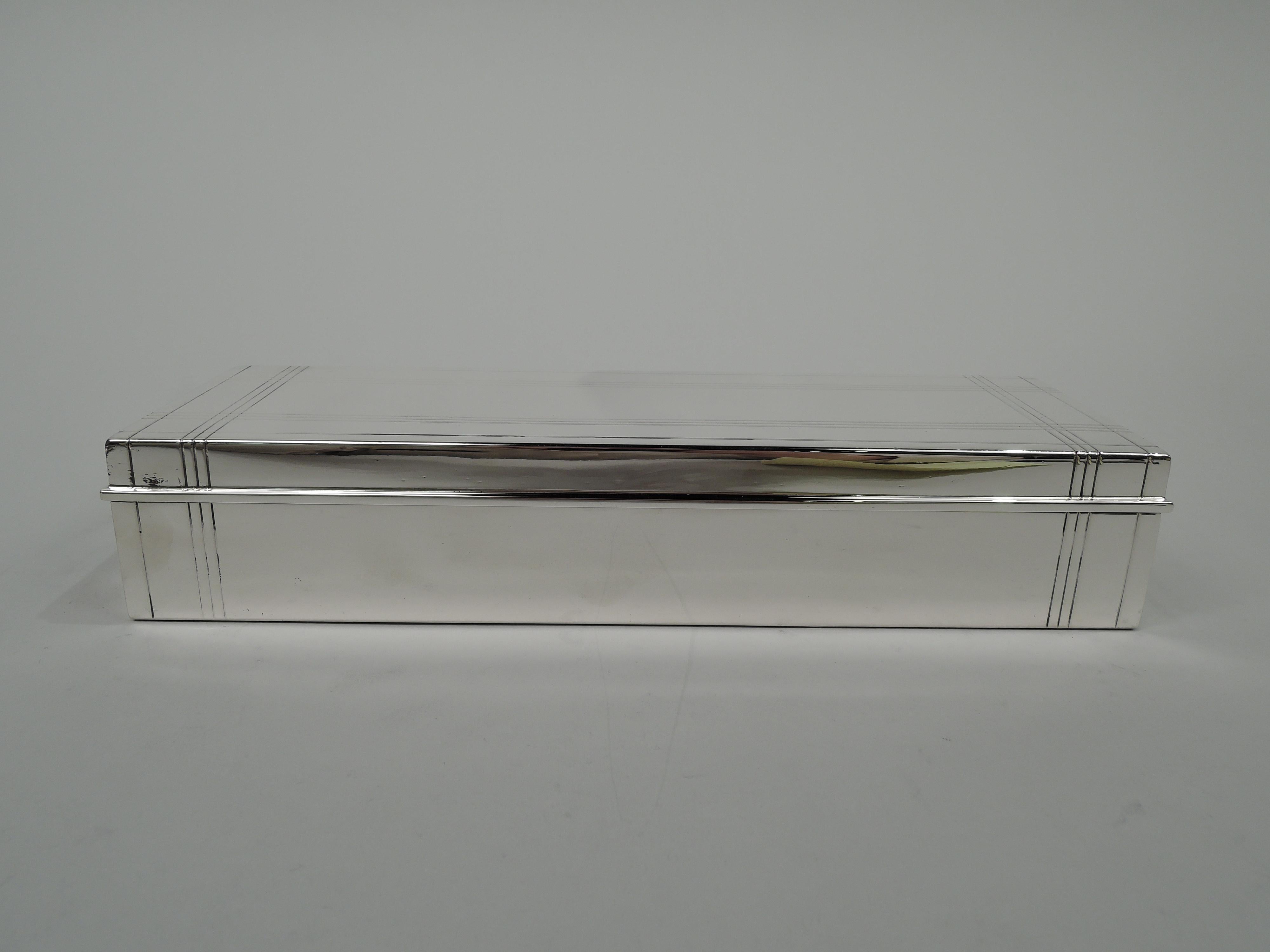 Tiffany Long and Modern Sterling Silver Box For Sale at 1stDibs