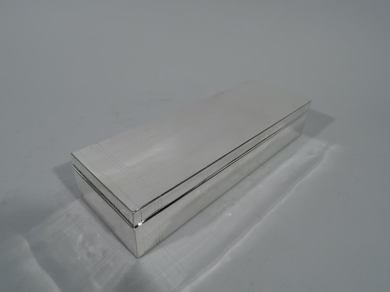Tiffany Long and Modern Sterling Silver Jewelry Box For Sale at 1stDibs