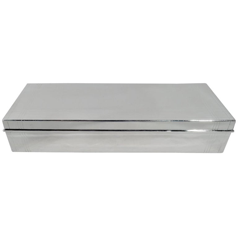 Tiffany Long and Modern Sterling Silver Jewelry Box For Sale at 1stDibs