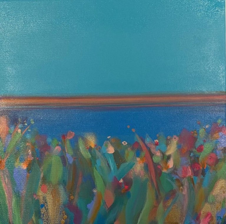 Tiffany Lynch - Tiffany Lynch, Pink Stripe Blue Sky I, Contemporary ...