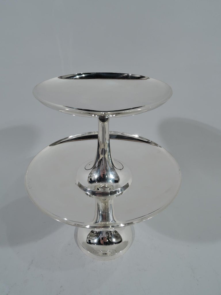 Tiffany Mid-Century Modern Sterling Silver Cake Stand with Stacking ...