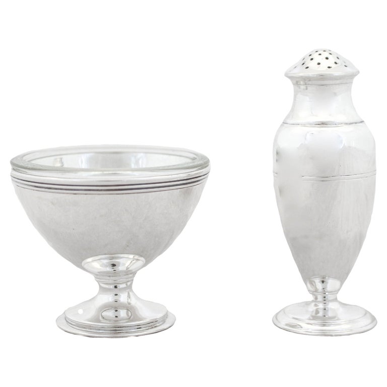 Tiffany Mid-Century Sterling Salt Shaker and Cellar For Sale at 1stDibs
