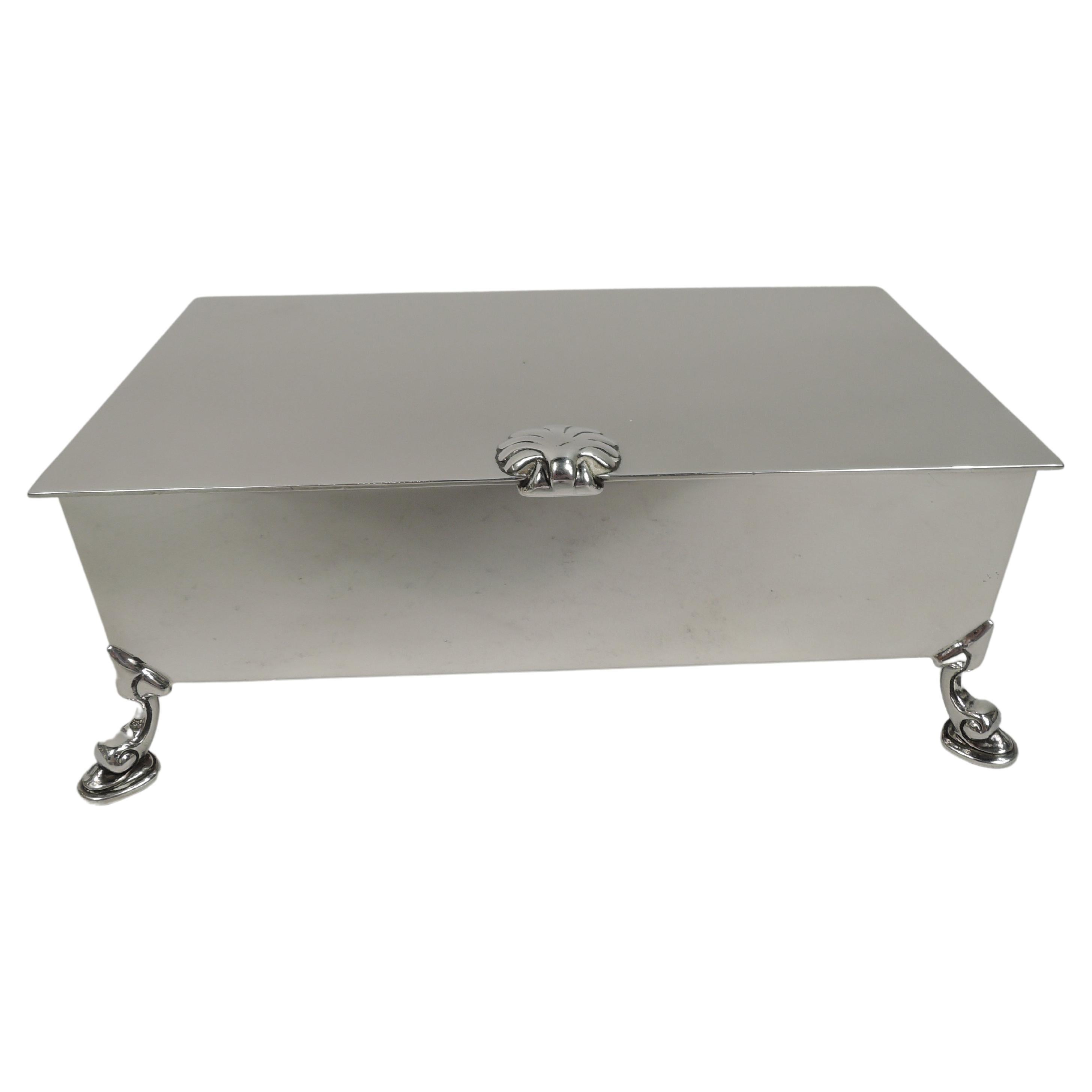 Stylish Mid-Century Modern Sterling Silver Box For Sale at 1stDibs