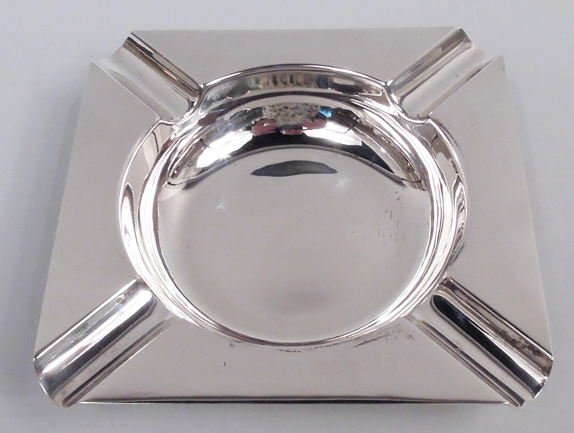 Tiffany Midcentury Modern Sterling Silver Ashtray For Sale at 1stDibs