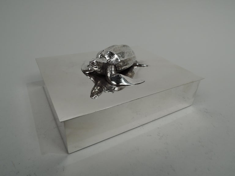 Tiffany Mid-Century Modern Sterling Silver Turtle Box For Sale at 1stDibs