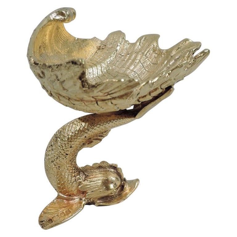 Tiffany Modern Classical Silver Gilt Shell and Dolphin Soap Dish at 1stDibs
