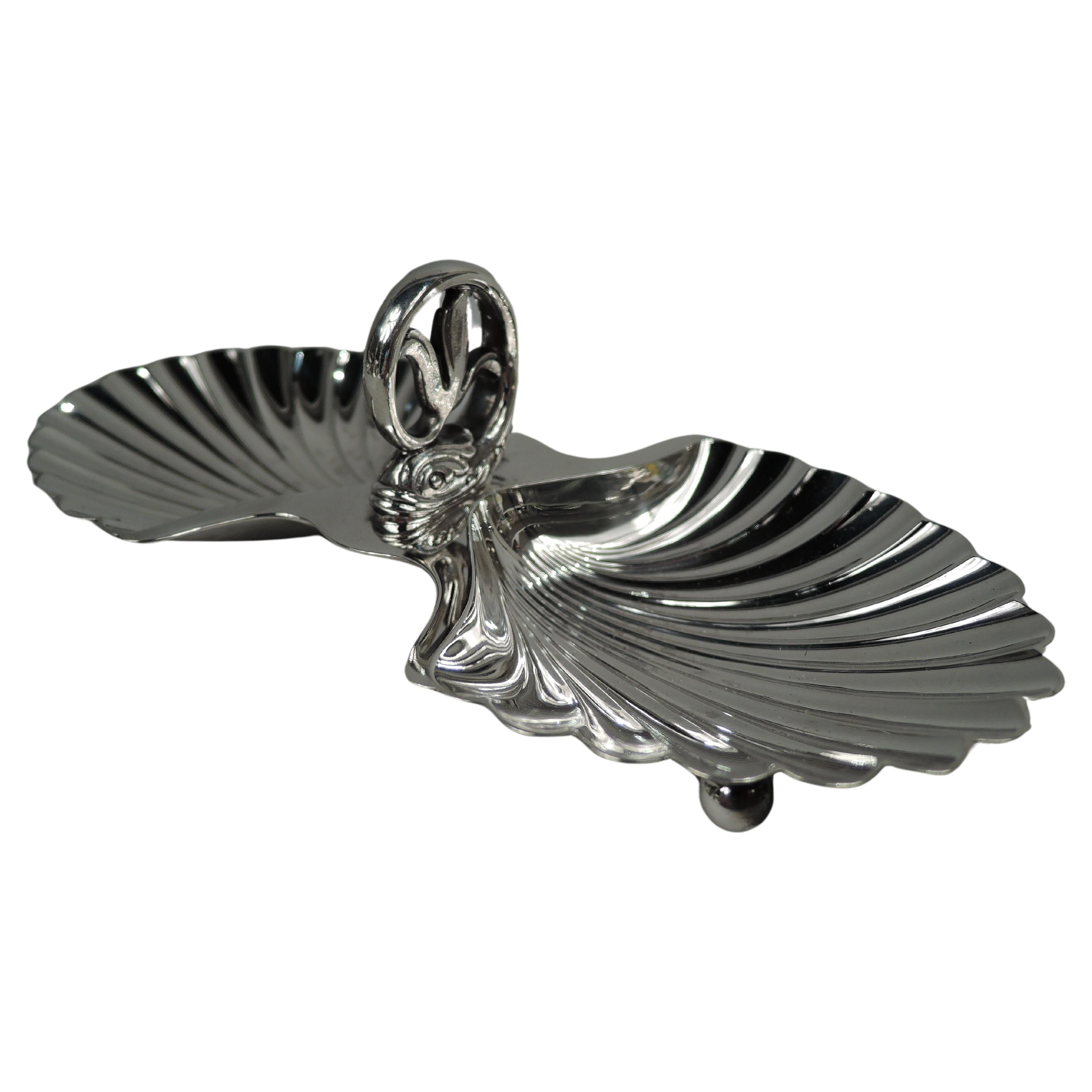 Tiffany Modern Classical Sterling Silver Double Scallop Shell Dish For ...