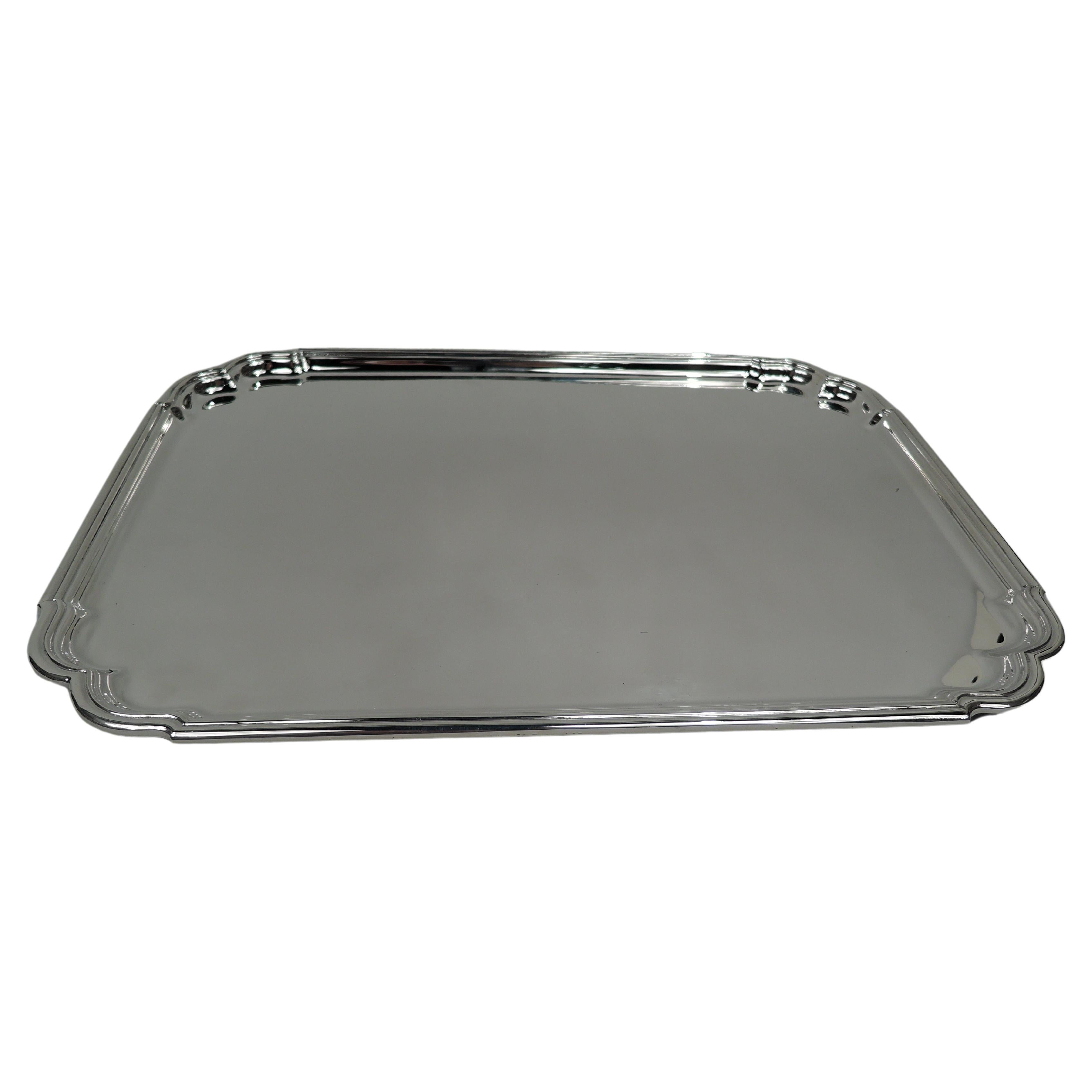 Tiffany Modern Georgian Sterling Silver Footed Rectangular Tray For ...