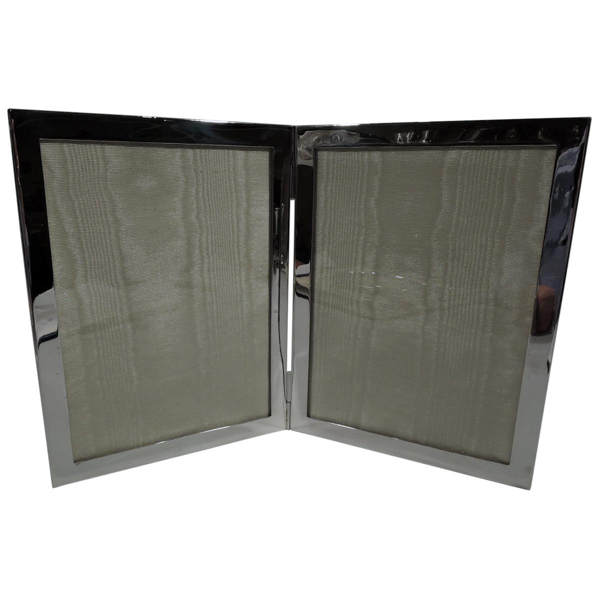 Tiffany Modern Sterling Silver Double Diptych Picture Frame For Sale at ...