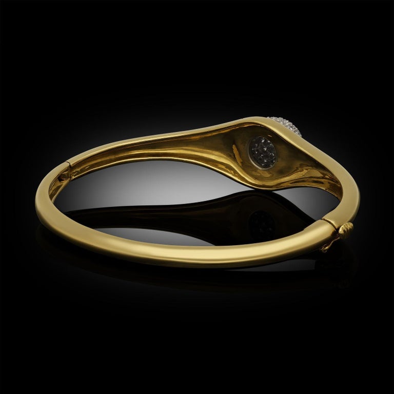 Tiffany Paloma Picasso Gold Bangle with Pavé Diamond Sphere For Sale at ...