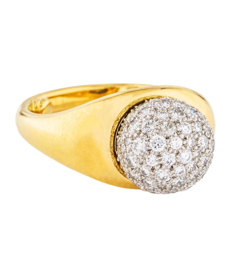 Tiffany Paloma Picasso Vintage 18K Diamond Ball Ring For Sale at 1stDibs