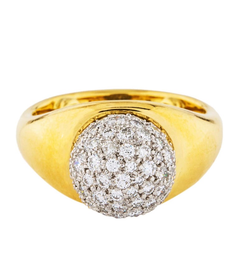 Tiffany Paloma Picasso Vintage 18K Diamond Ball Ring For Sale at 1stDibs