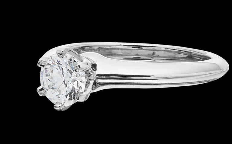 Tiffany Platinum single stone/Solitaire round brilliant 0.69ct H IF ...