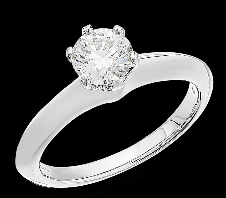 Tiffany Platinum single stone/Solitaire round brilliant 0.69ct H IF ...