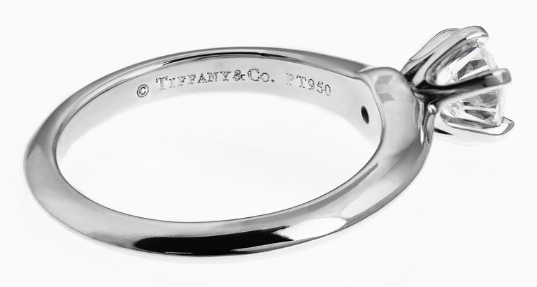 Tiffany Platinum single stone/Solitaire round brilliant 0.69ct H IF ...