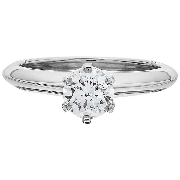 Tiffany Platinum Single Stone/Solitaire Round Brilliant 0.69Ct H IF ...