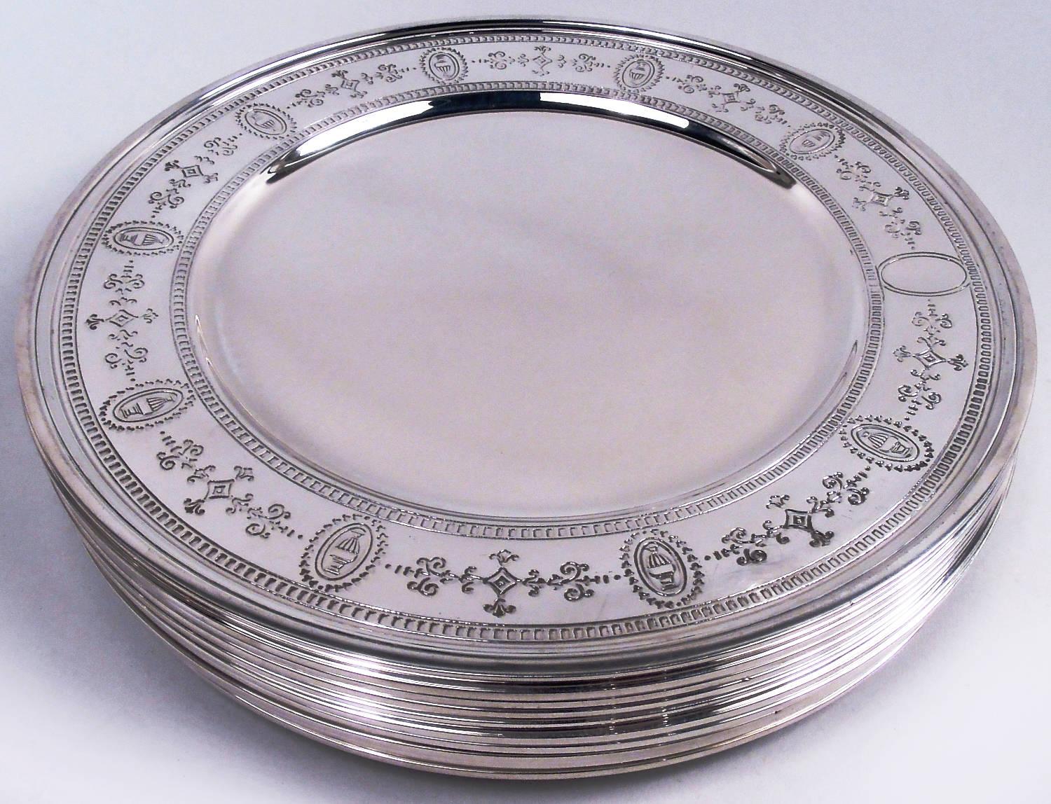 Tiffany Regency Hamilton Plates with 12 Dinner and 12 Bread and Butter ...