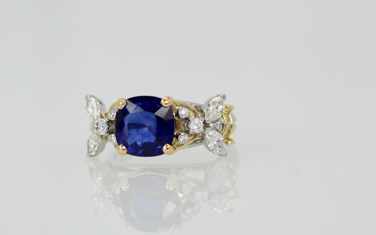Tiffany and Co. Schlumberger Double Bee Ring with Blue Sapphire ...