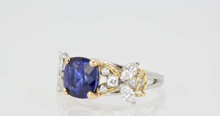 Tiffany and Co. Schlumberger Double Bee Ring with Blue Sapphire ...
