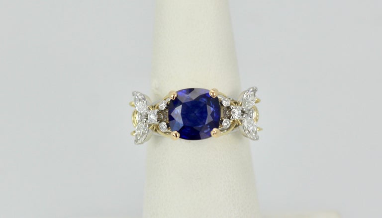 Tiffany and Co. Schlumberger Double Bee Ring with Blue Sapphire ...