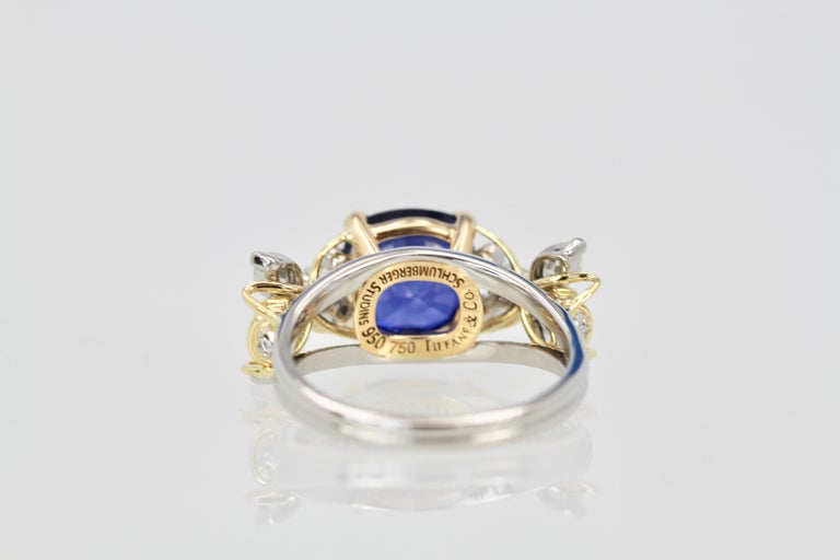 Tiffany and Co. Schlumberger Double Bee Ring with Blue Sapphire ...