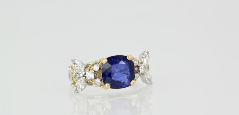 Tiffany and Co. Schlumberger Double Bee Ring with Blue Sapphire ...