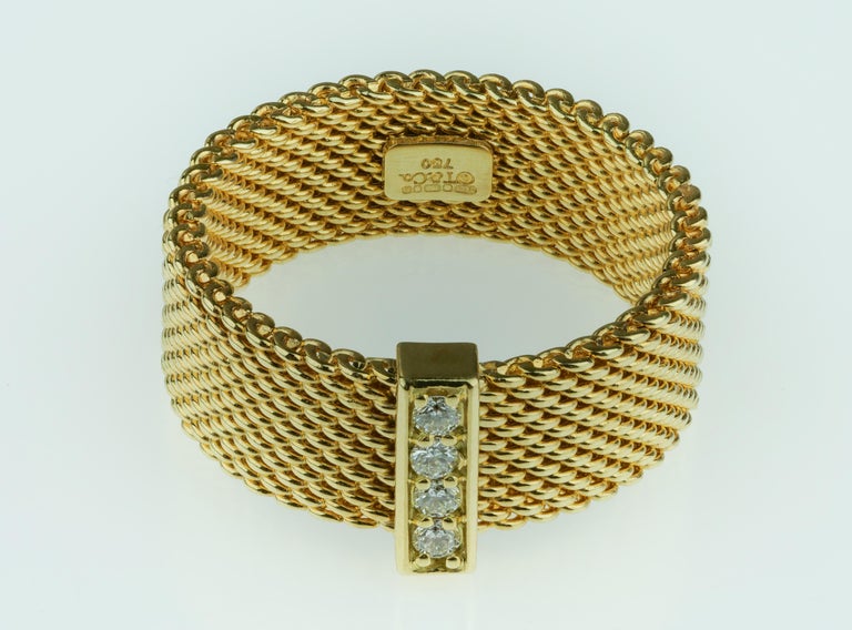 Tiffany and Co. Somerset 18k yellow gold and diamond mesh, weave ...