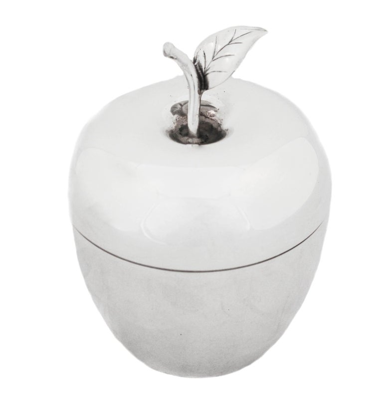 Tiffany Sterling Silver Apple Jar For Sale at 1stDibs