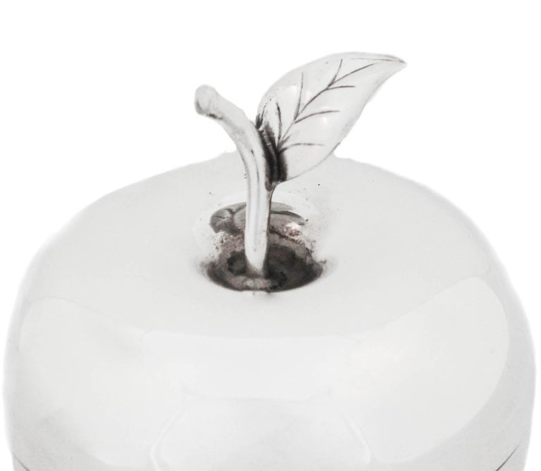 Tiffany Sterling Silver Apple Jar For Sale at 1stDibs