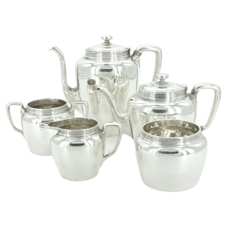 Tiffany and Co. Sterling Silver Five Piece Coffee Service For Sale at ...