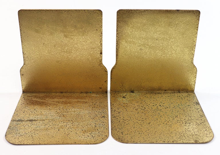 Tiffany Studio Abalone, Bronze Dore Bookends For Sale at 1stDibs