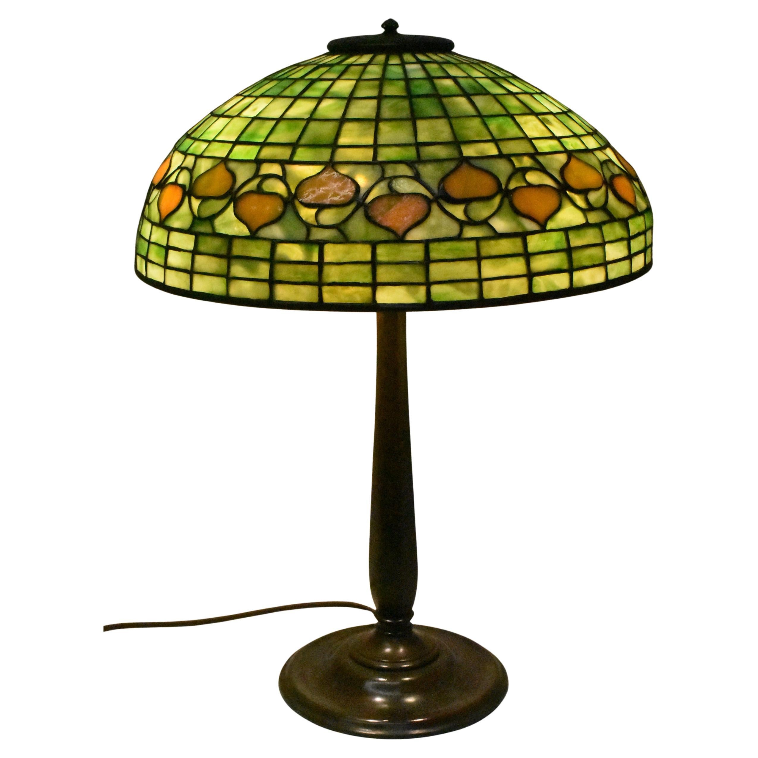 Tiffany Studios 16" Acorn Leaded Glass Lamp For Sale at 1stDibs