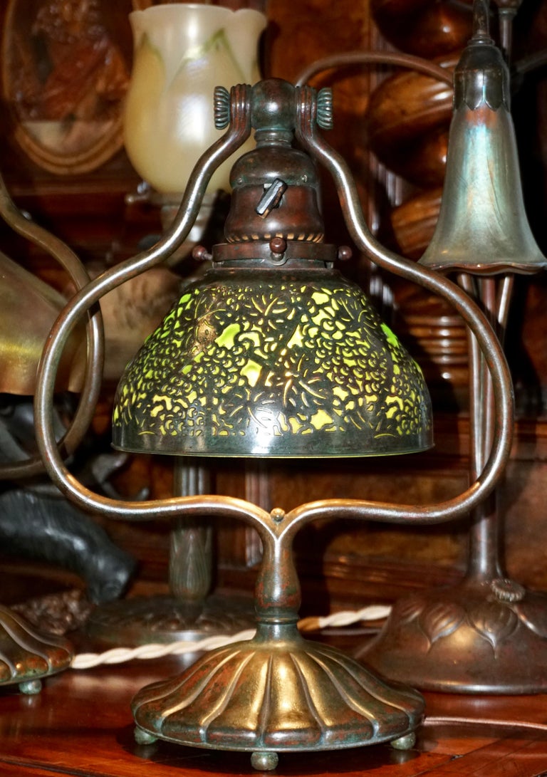 Tiffany Studios Bronze Grapevine Glass Lamp at 1stDibs