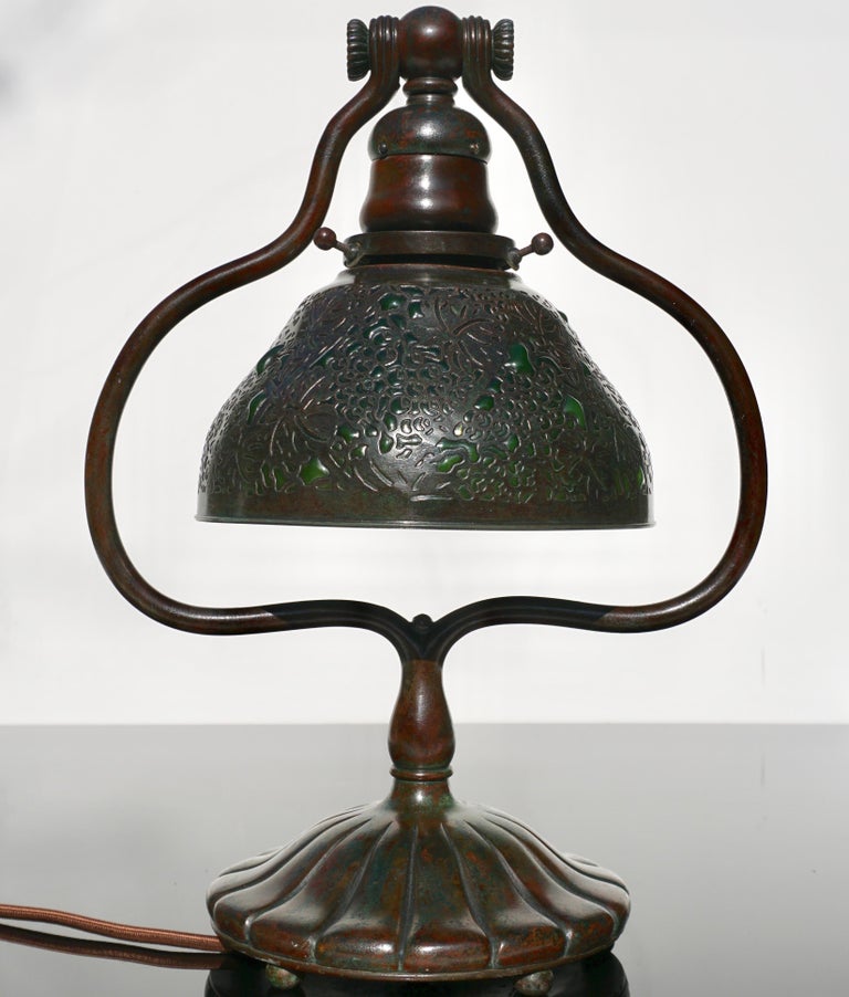 Tiffany Studios Bronze Grapevine Glass Lamp at 1stDibs