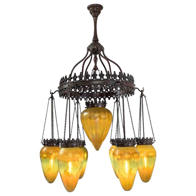 Tiffany Studios Golden Stalactite Chandelier For Sale at 1stDibs ...