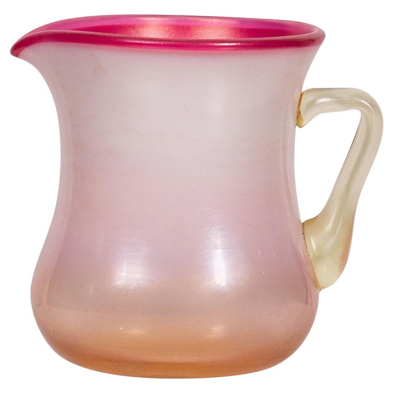 Tiffany Studios Iridescent Pink Favrile Glass Small Pitcher at 1stDibs