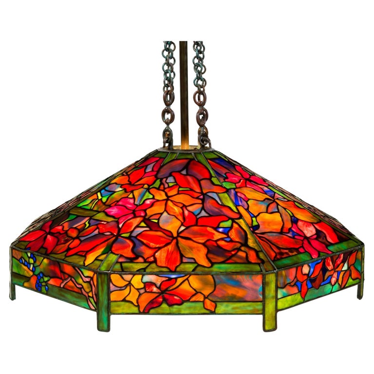 Tiffany Studios New York "Autumn Woodbine" Chandelier For Sale at 1stDibs