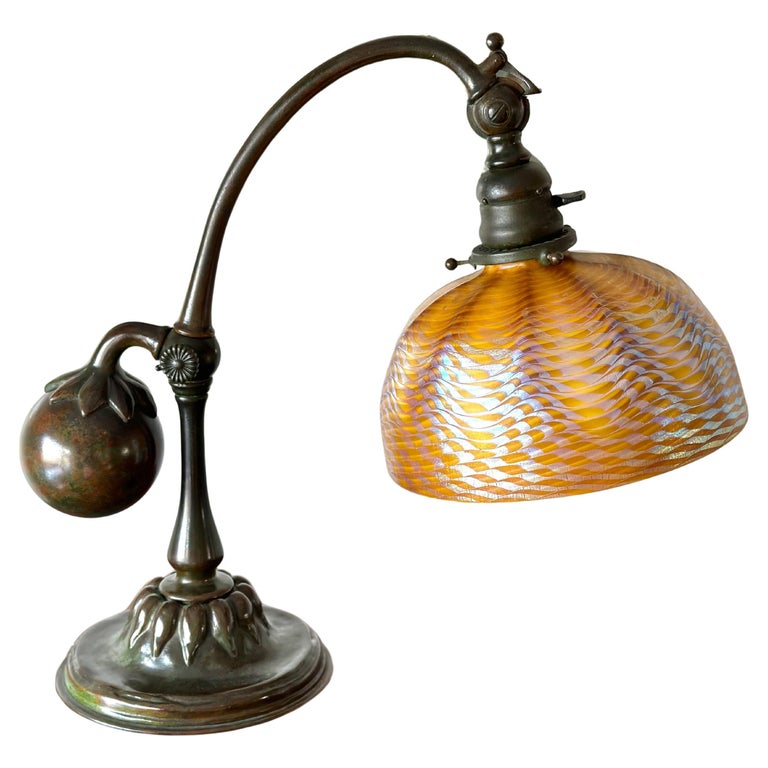 Tiffany Studios New York Counter Balance Damascene Bronze and Favrile ...