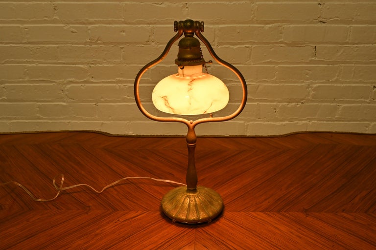 Tiffany Studios New York Gilt Bronze Harp Desk Lamp, circa 1910 For ...