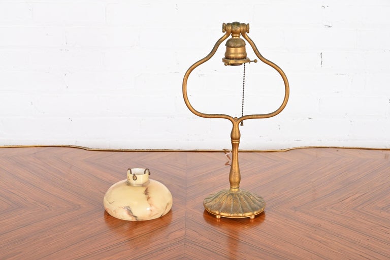 Tiffany Studios New York Gilt Bronze Harp Desk Lamp, circa 1910 For ...