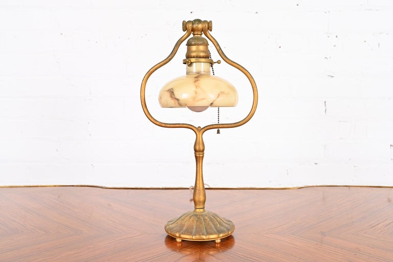 Tiffany Studios New York Gilt Bronze Harp Desk Lamp, Circa 1910 For ...