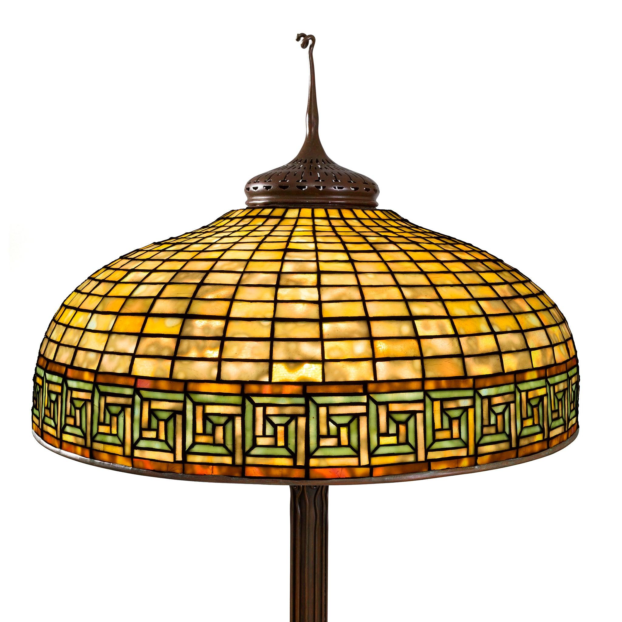 Tiffany Studios New York "Greek Key" Floor Lamp For Sale at 1stDibs