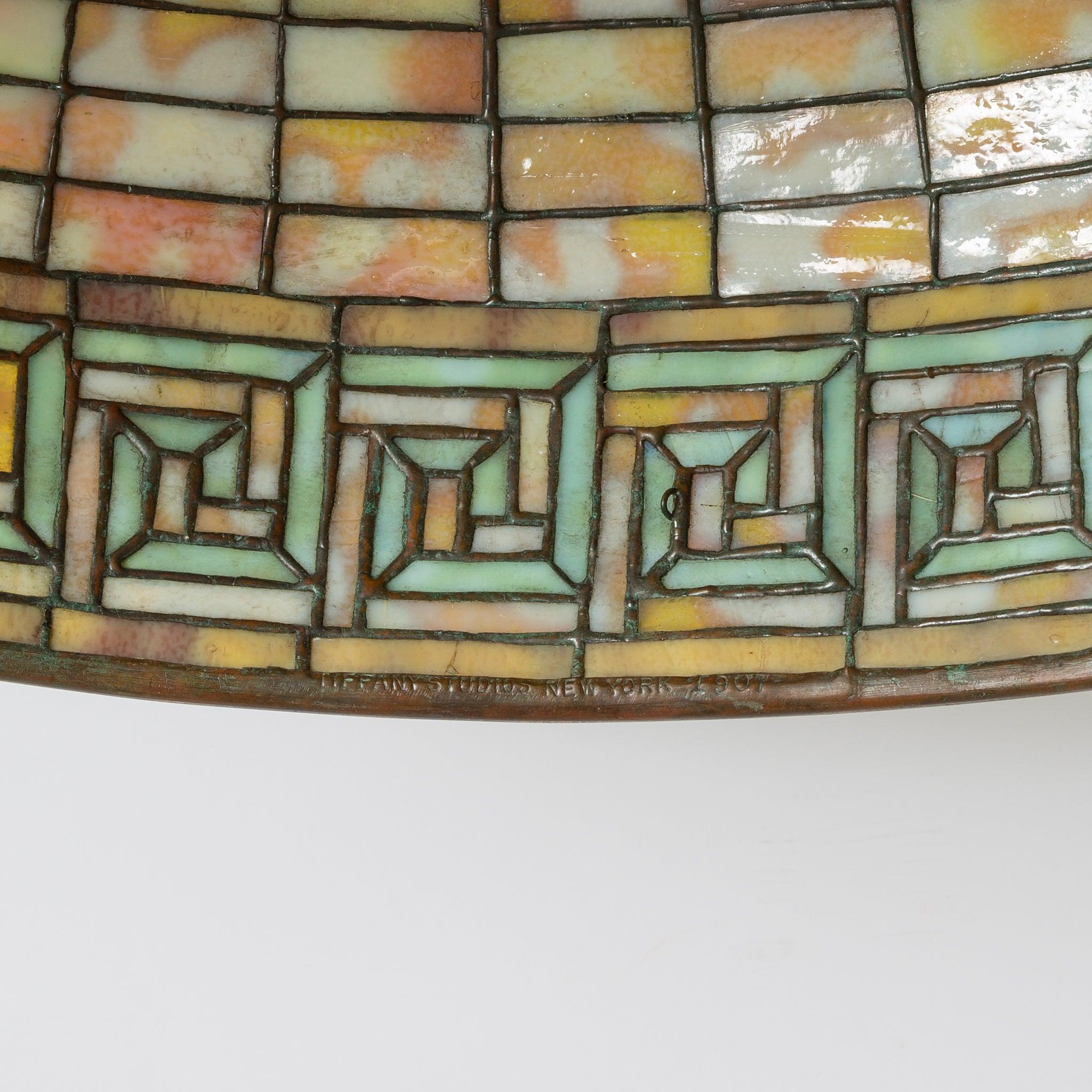 Tiffany Studios New York "Greek Key" Floor Lamp For Sale at 1stDibs
