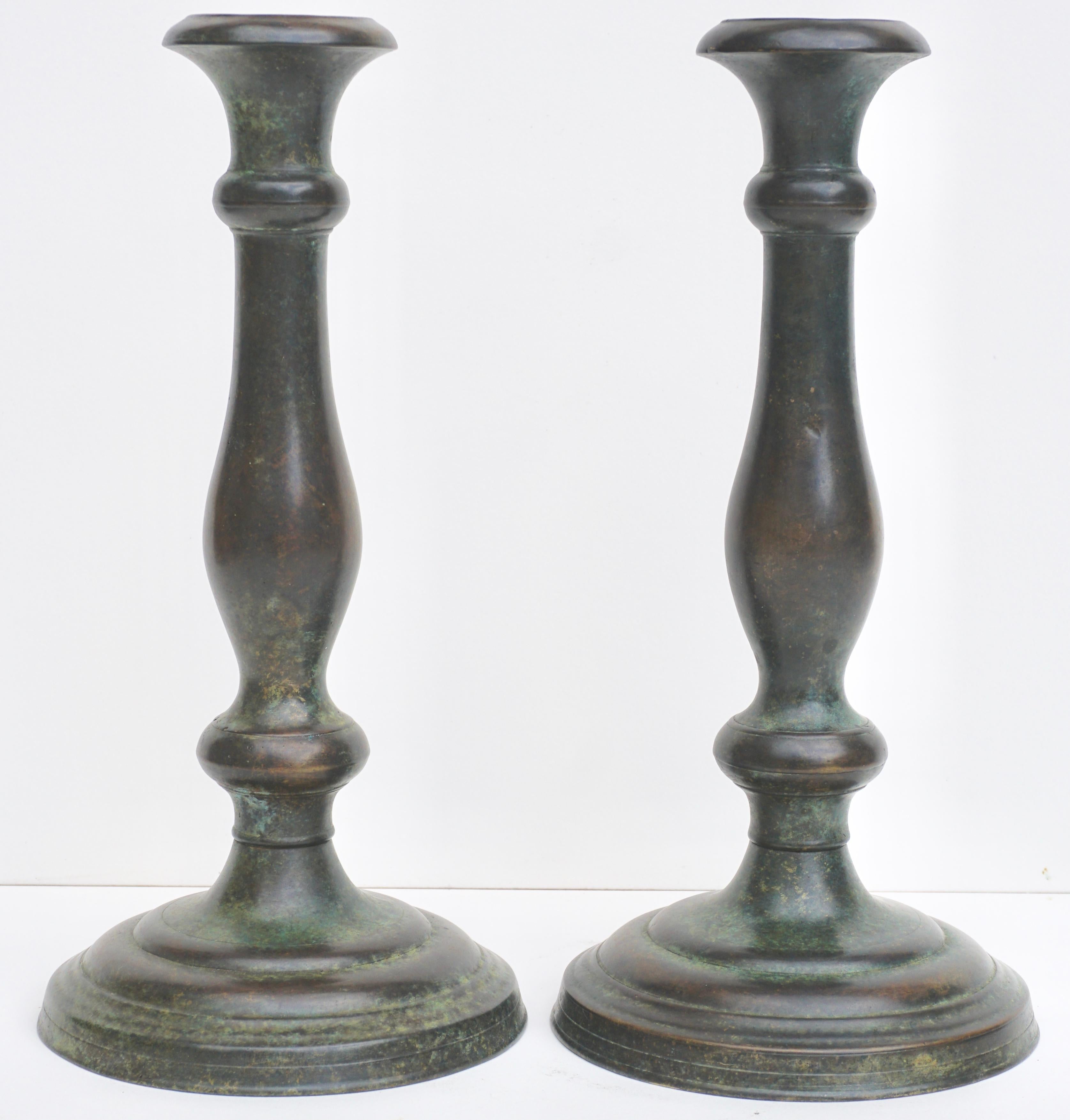 Tiffany Studios New York Patinated Bronze Art Nouveau Candlesticks at ...