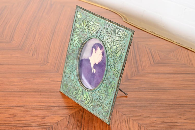Tiffany Studios New York Pine Needle Bronze and Slag Glass Picture ...