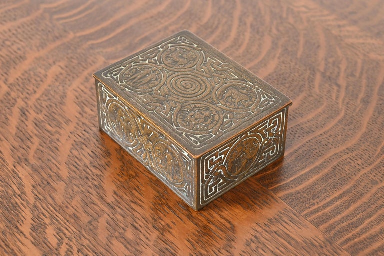 Tiffany Studios New York 'Zodiac' Bronze Box, circa 1910 For Sale at ...
