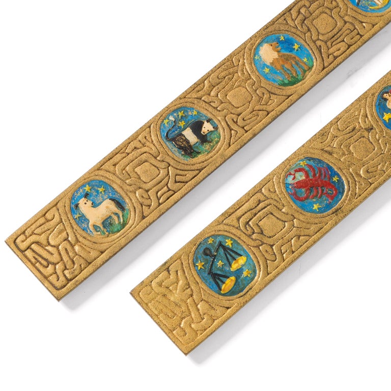 Tiffany Studios New York "Zodiac" Desk Blotter Ends For Sale at 1stDibs